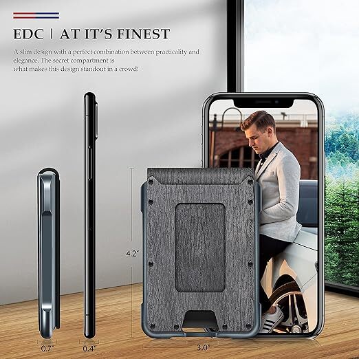 Mens Wallet Tactical Bifold Wallets for Men Metal RFID Blocking ...