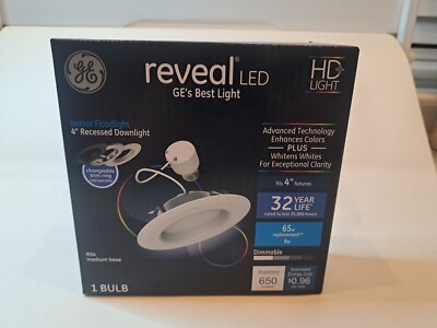 GE Reveal LED 4" Recessed Downlight Indoor Floodlight RS4 Medium Base ...
