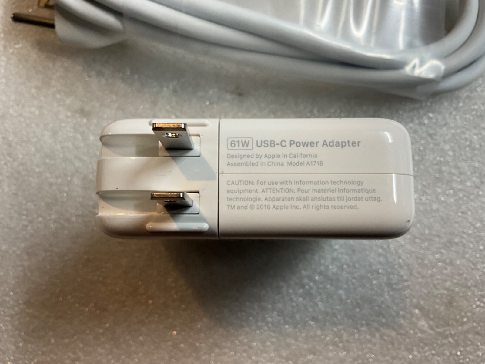 Apple A1947 61W USB‑C Power Adapter for MacBook Pro - White for sale ...