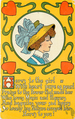 Valentines Postcard S/A Bishop Four Of Hearts Native American Good Luck ...