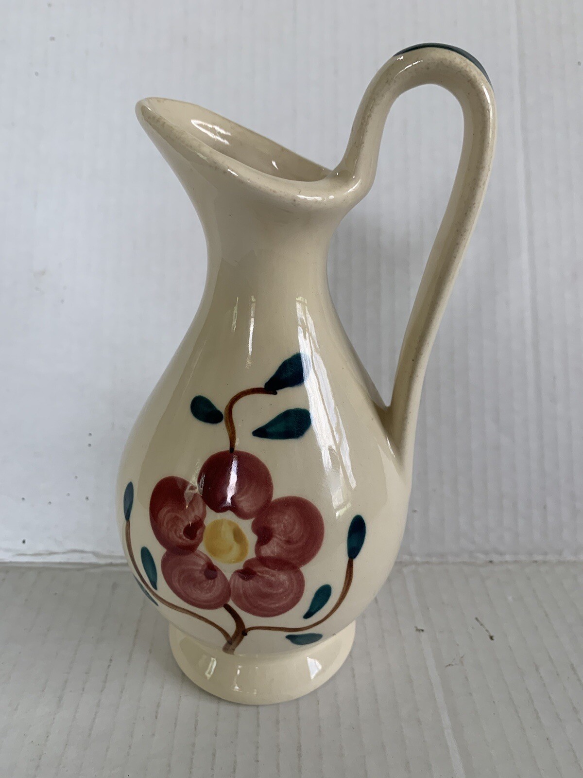 Vintage Purinton Pottery Hand Painted Slip Ware Floral Jug Pitcher ...