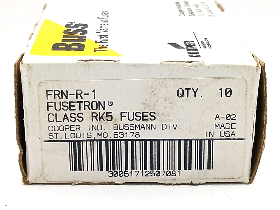 Buss FRN-R-1 Fusetron Class RK5 Fuses Qty.10 | eBay