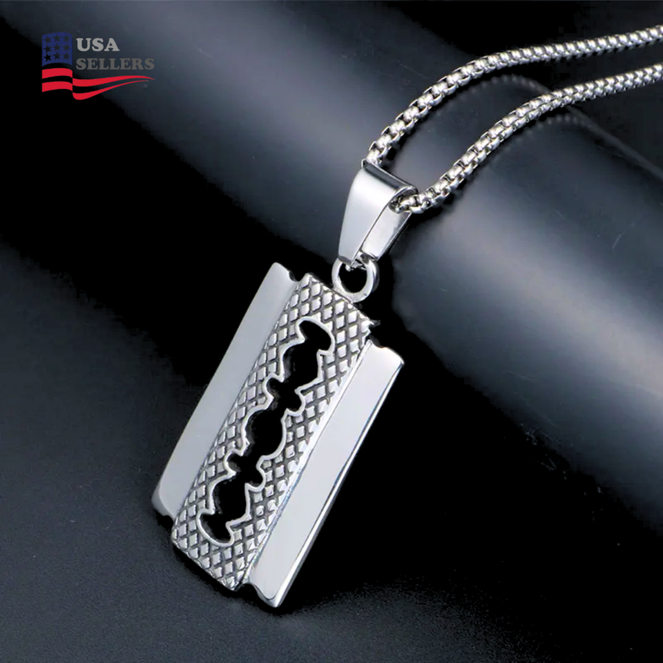 Razor Blade Chain for Men Women Luxury Stainless Steel Necklace Fashion ...