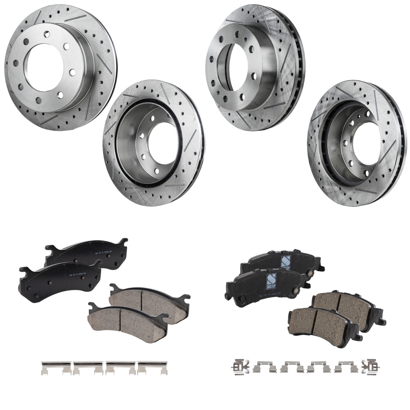 Disc Brake & Pad Kit For 2004 Chevrolet/GMC 1500 Truck Front Rear Cross ...