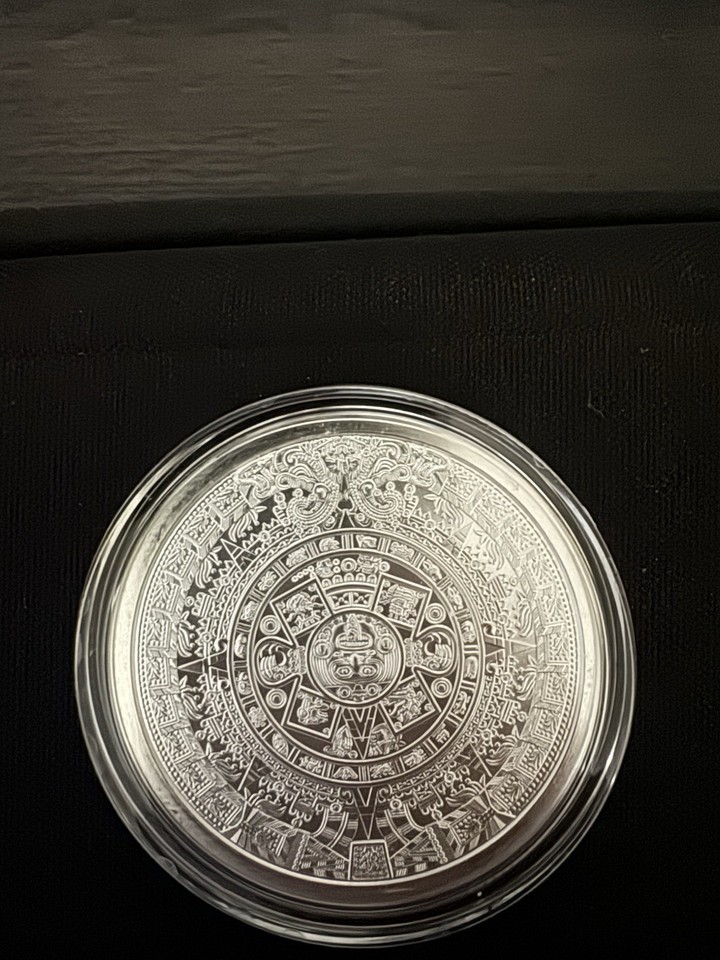 5 Troy Oz .999 Fine Silver Round – Cuauhtémoc / Aztec Calendar ...