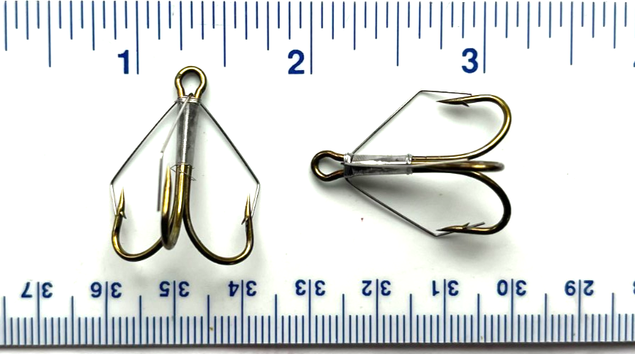 25 GT 3551W Bronze Weedless Treble Hooks size 2 | eBay