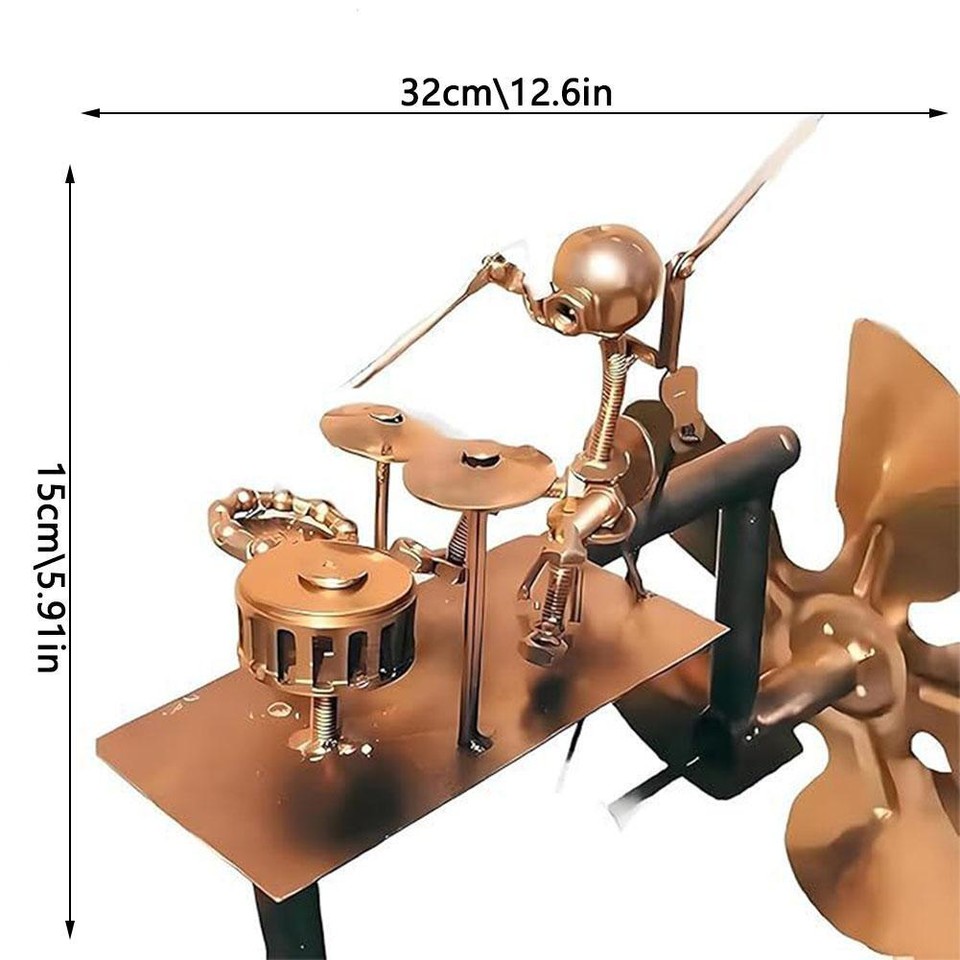 Drummer Windmill Garden Decoration,Stainless Steel Music Windmill ...
