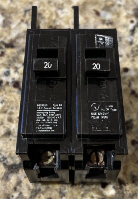 Siemens/ITE BQ2B020 20A 120/240V 2 Pole Circuit Breaker. NO TRIP BAR ...