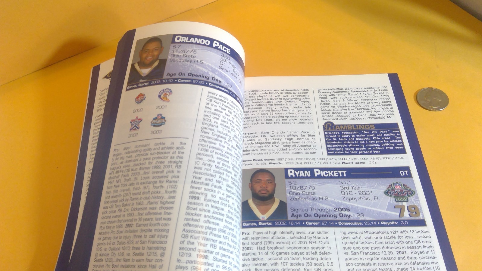 2003 ST. LOUIS RAMS FOOTBALL MEDIA GUIDE PROFESSIONAL NFL L.A. LA ...