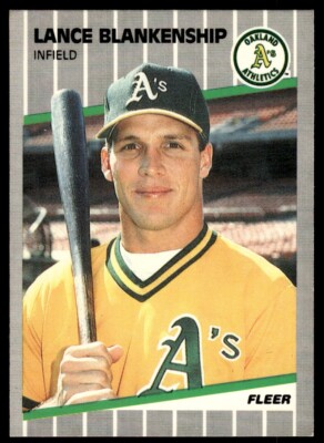 1989 Fleer Baseball Card Lance Blankenship Rookie Oakland Athletics #2 ...
