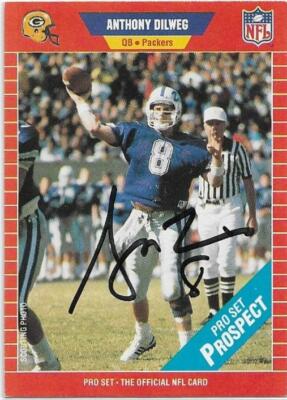 ANTHONY DILWEG Autographed Signed 1989 Pro Set Football card Duke Blue ...