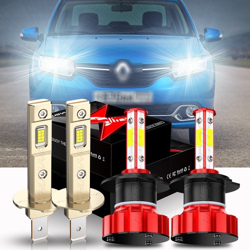 For Renault Logan 2015-2019 LED Bulbs H1 H7 Headlight High/Low Beam ...