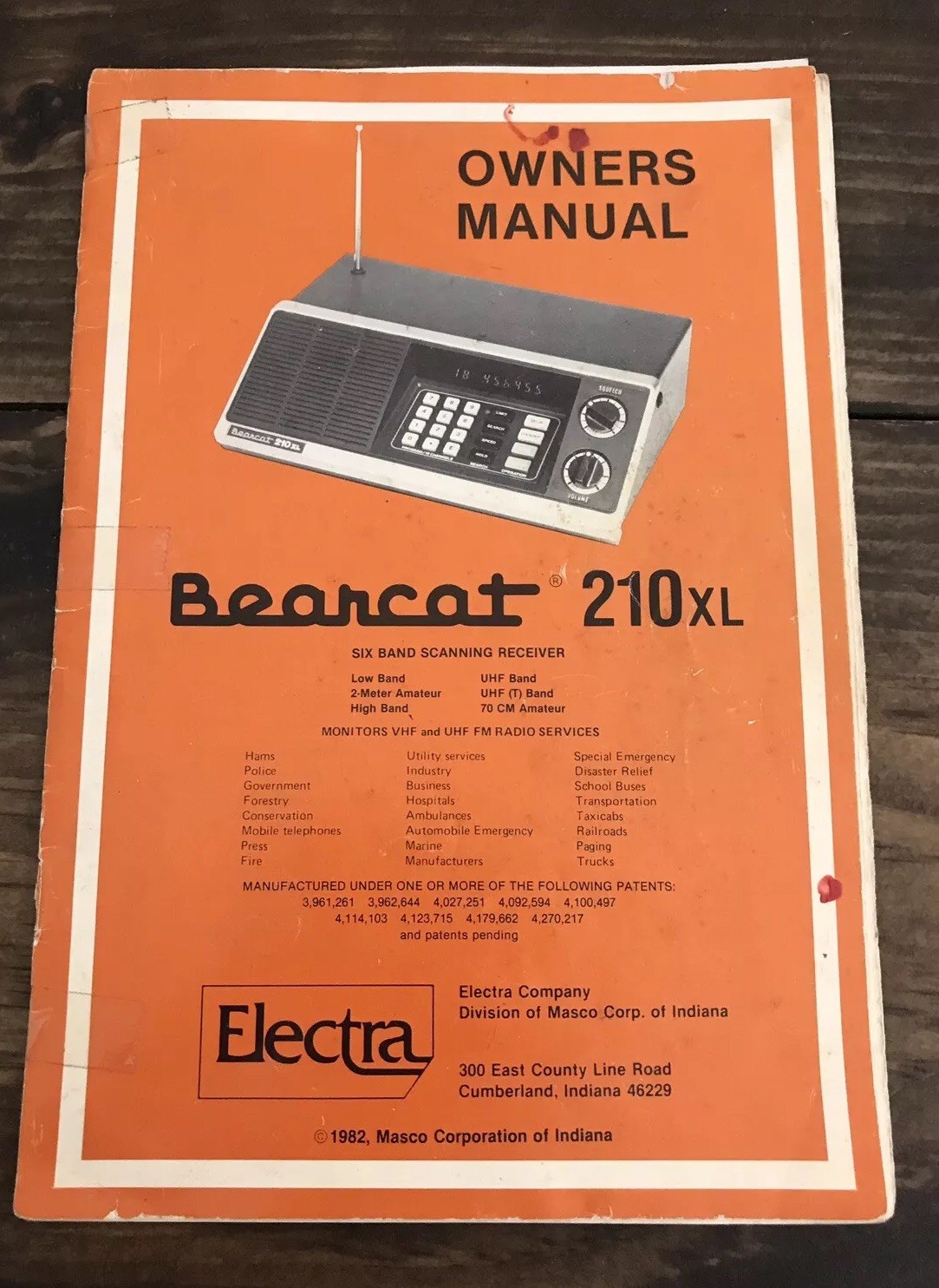 Vintage Bearcat Audio 6 Band Scanning Receiver 210XL Scanner Manual ...