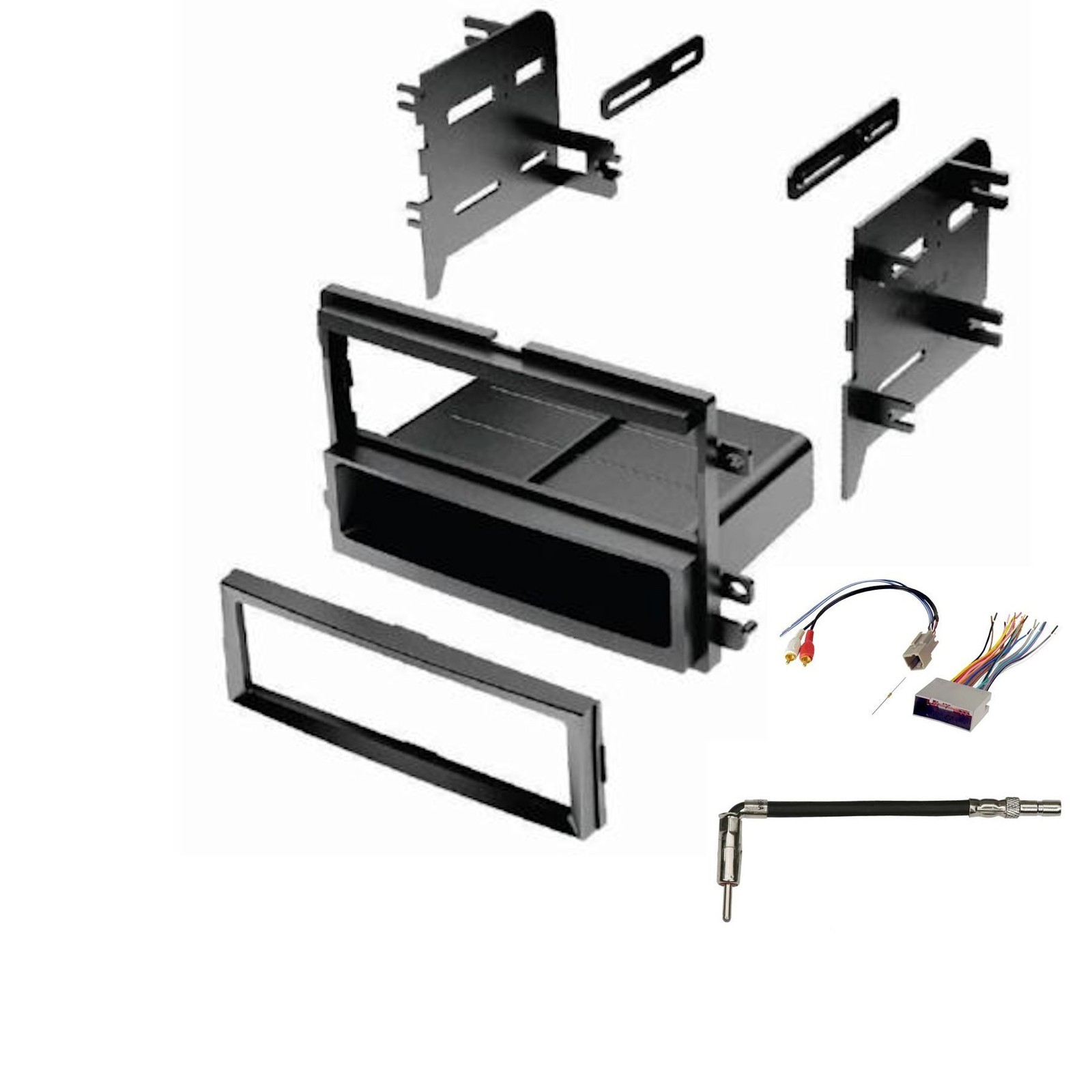 Single Din Dash Kit 4 Stereo Radio Install Kit W/ Wire Harness Antenna ...