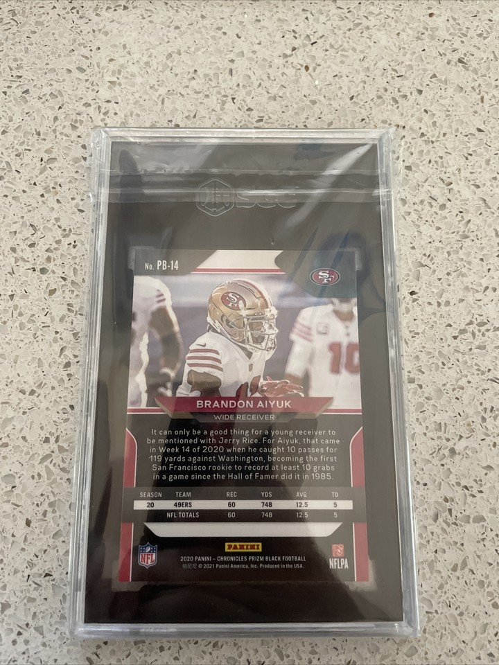 2020 Panini Prizm GOLD LABEL BRANDON AIYUK Silver Black RC Rookie SGC ...