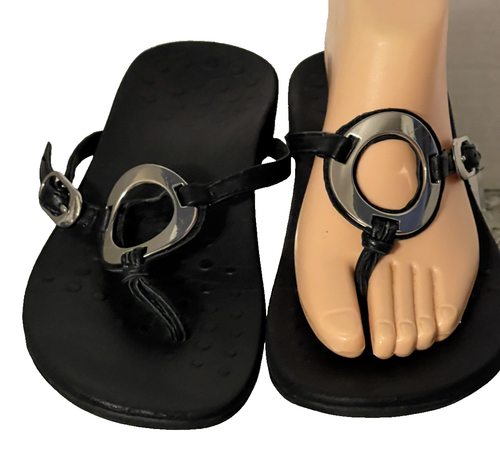 Vionic Karina Sandals Thong Black Women's 8 Comfort Shoes | eBay