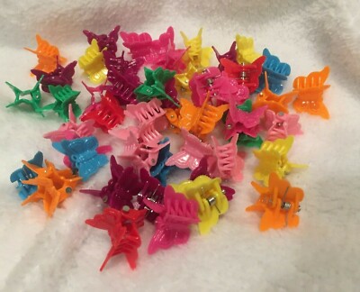 50 Mixed Mini Plastic Butterfly Hair Clips Hair Accessories | eBay