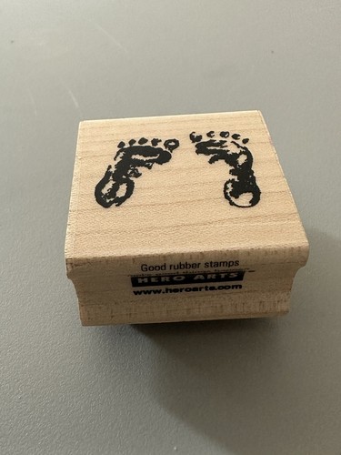 Hero Arts Baby Feet Wood Rubber Stamp 2”x2”x1” | eBay