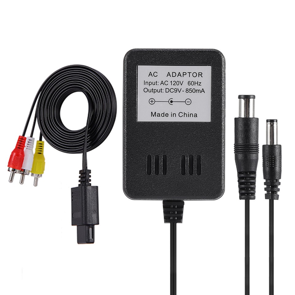 AC Power Supply Adapter Cable + Audio AV RCA Cord for Nintendo NES SNES ...