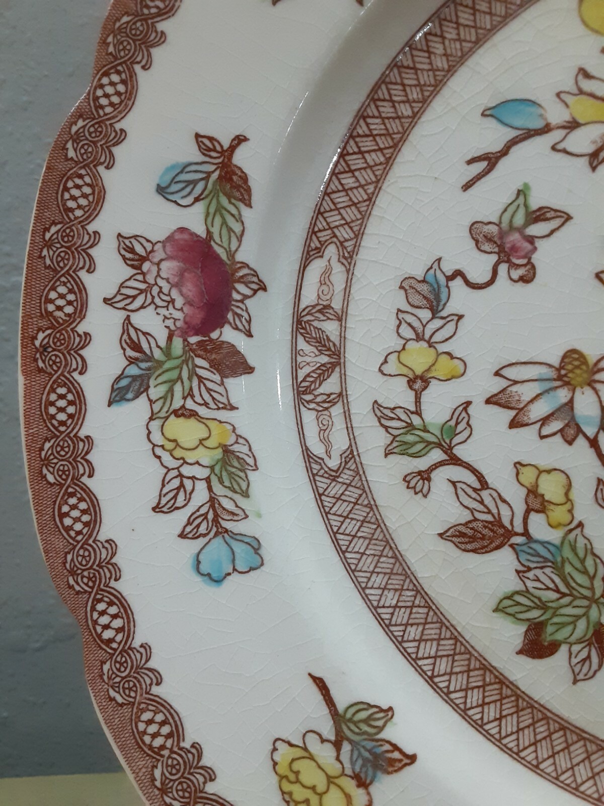Vintage Indian Tree Dinner Plate Multi-color 10 1/2" Maruta Japan Earth ...