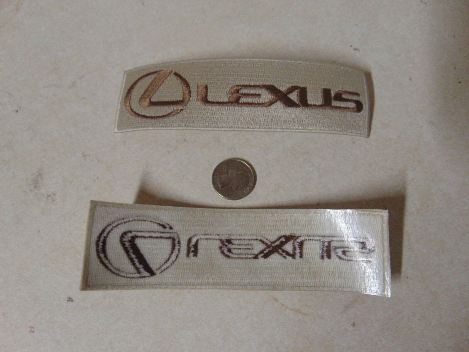 PATCH OLDER SEW ON LEXUS APPROX 5 INCHES TAN AND BROWN | eBay