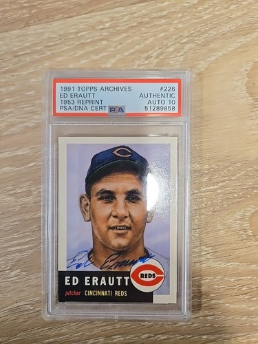 1991 Topps Baseball 1953 Archives Ed Erautt Signed PSA 10 | eBay