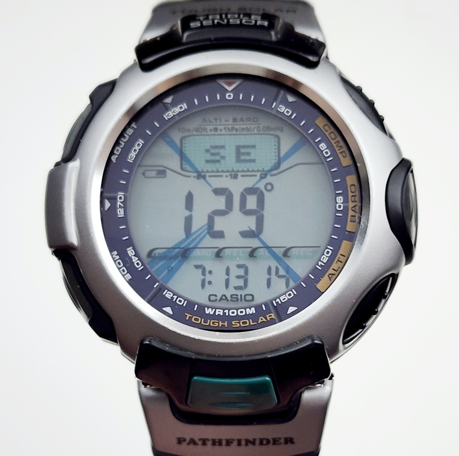 Casio 2471 RARE Protrek Pathfinder Prg-50 Solar Watch Stainless Steel ...