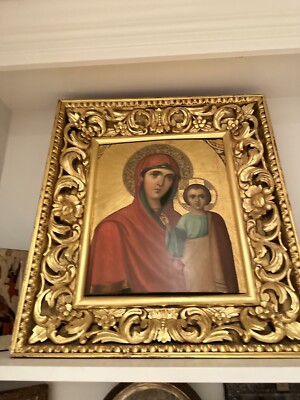 Greek Orthodox Russian Icon LARGE Frame 18th Century | eBay