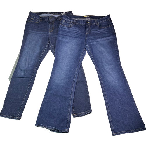 Lot 2 Old Navy Rockstar Diva Jeans 12S Skinny Bootcut Blue Mid-Rise ...