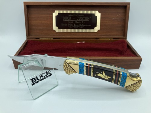 Buck 112 Custom Yellowhorse With wooden box Limited Edition Bull Riding ...
