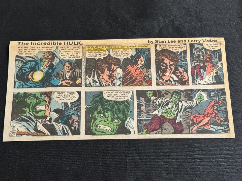 #03c THE INCREDIBLE HULK Lot of 5 Sunday Third Page Comic Strips 1979 ...