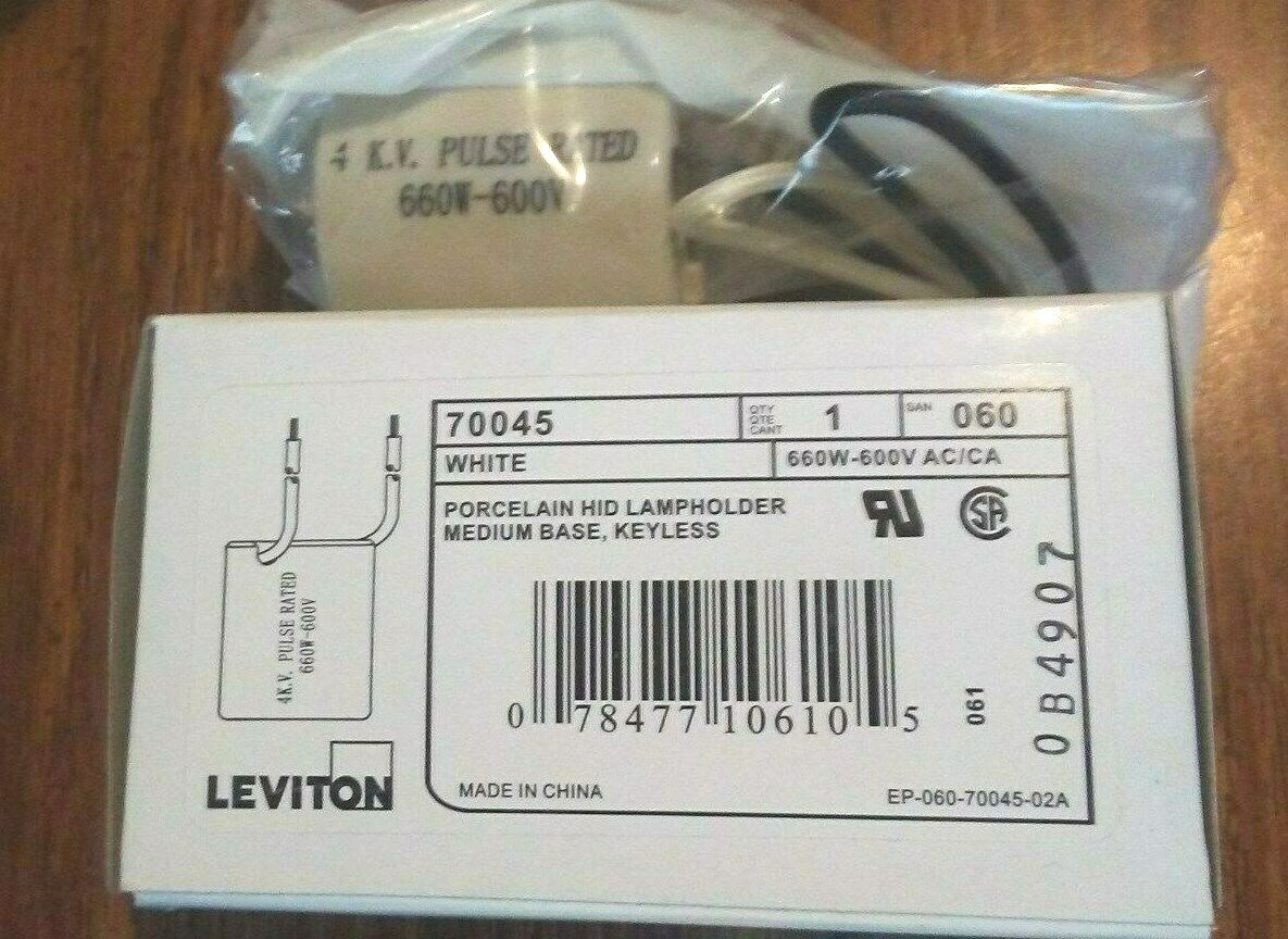 (3) Leviton Keyless Porcelain Lamp Holder Medium Base Light Socket 660W ...