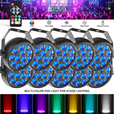 10PCS 12 LED PAR Light RGB Stage Lighting DMX Control Beam Party Disco ...
