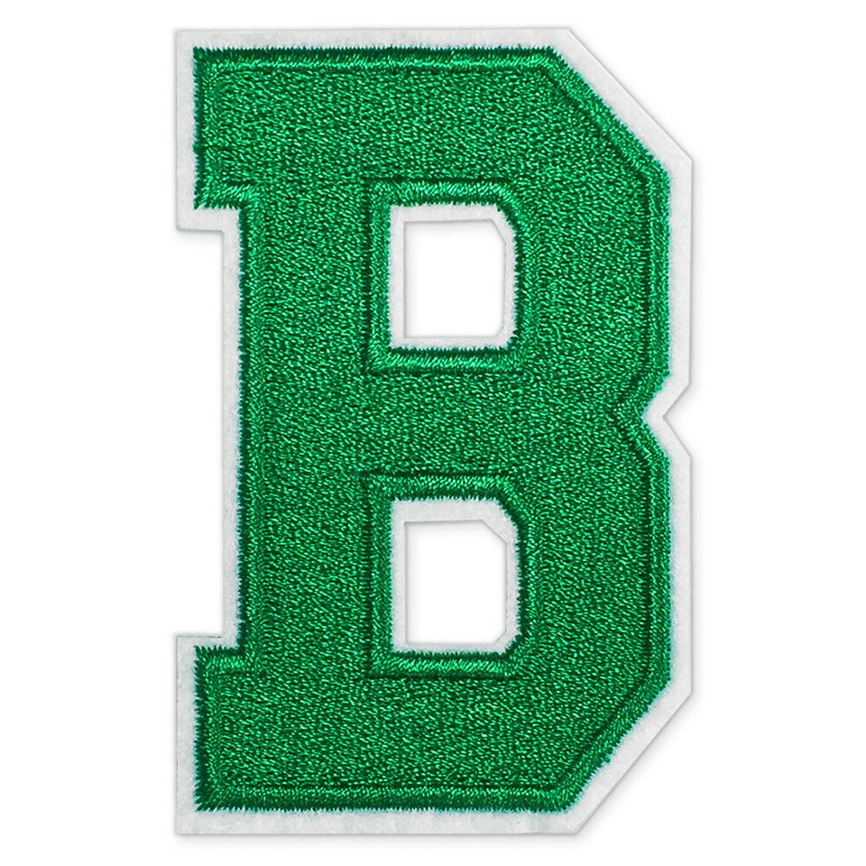 3" Embroidered Iron-On Alphabet Letter Patches, 1 pc, TR-12249 (Green ...