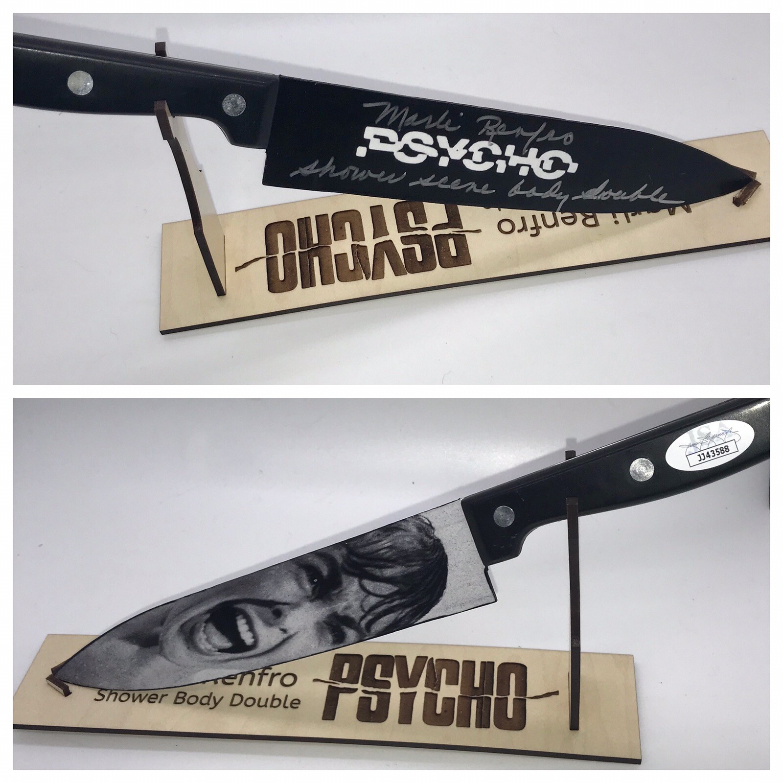 MARLI RENFRO Signed PSYCHO KNIFE & DISPLAY STAND Shower Double ...