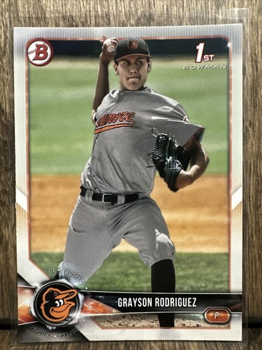 2018 Bowman Draft #BD-73 Grayson Rodriguez Rc Baltimore Orioles ...