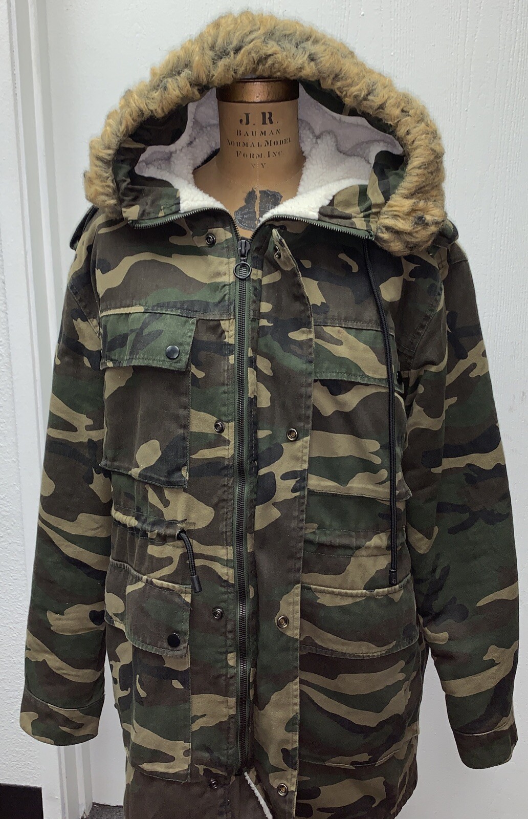 Zara Man Military Camo Parka Jacket Adult Camouflage … - Gem
