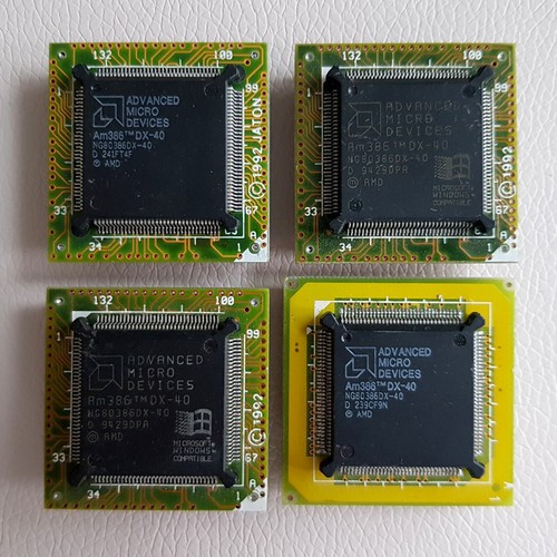 Lot of 4 AMD 386 Laptop Computer CPUs Am386 DX-40 NG80386DX-40 PQFP a ...