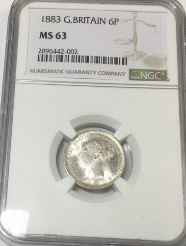 Great Britain 1883 Sixpence NGC MS 63 Choice Mint State UNC Silver | eBay