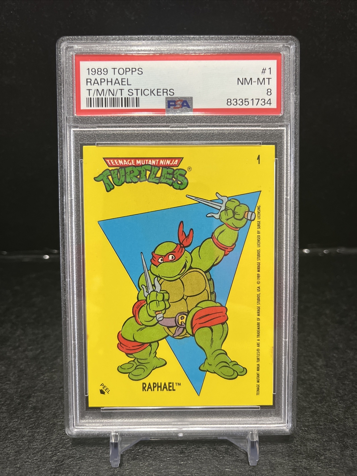 1989 Topps - #1 Raphael TMNT Stickers - PSA 8 | eBay