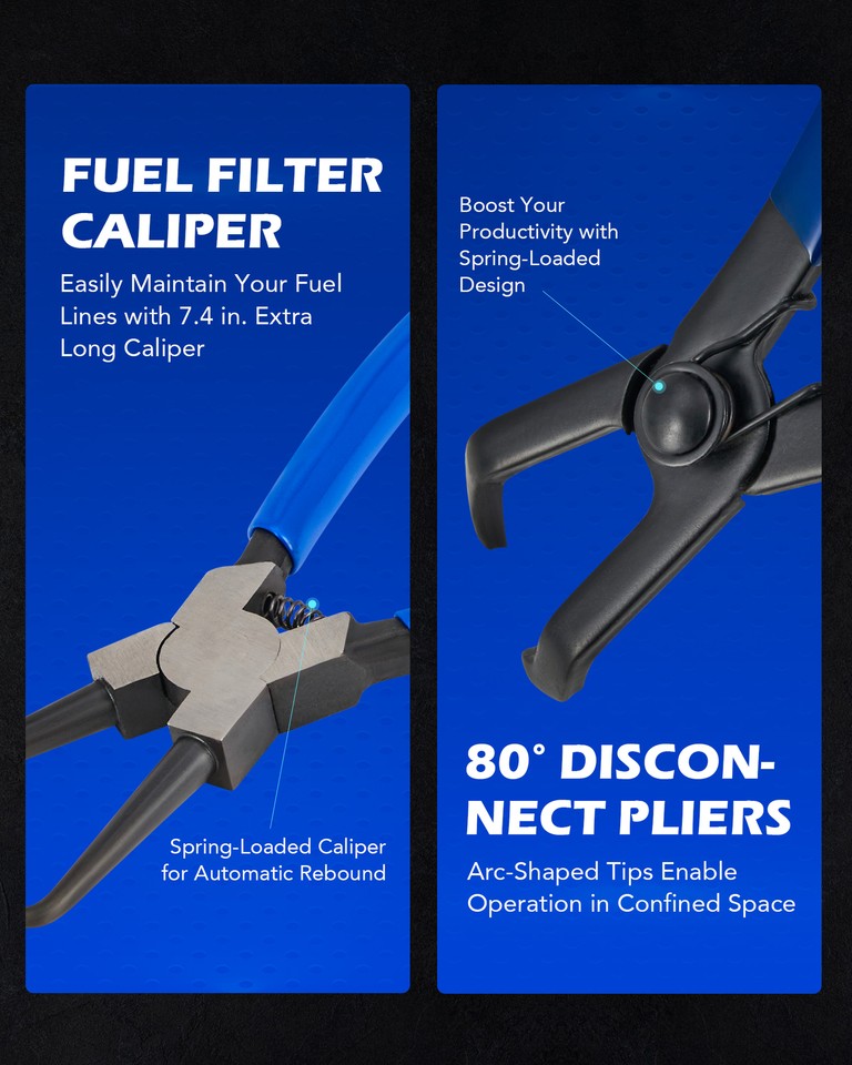 Fuel Line Pliers Hose Remover Set Fuel Filter Caliper Pipe Clamp Clip ...