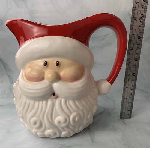 Rare Vintage Santa Pitcher – Home Accents Christmas Day – Deep Red ...