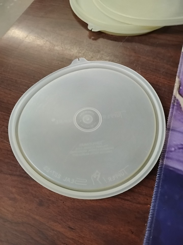 Tupperware Round Lid Seal #227-23 Clear with Tab C Replacement Lid Only ...