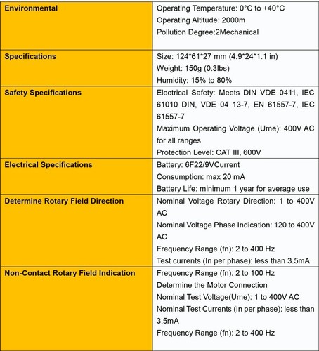 MS5900 Motor & Phase Rotation Indicator Three Phase Rotation Indicator ...