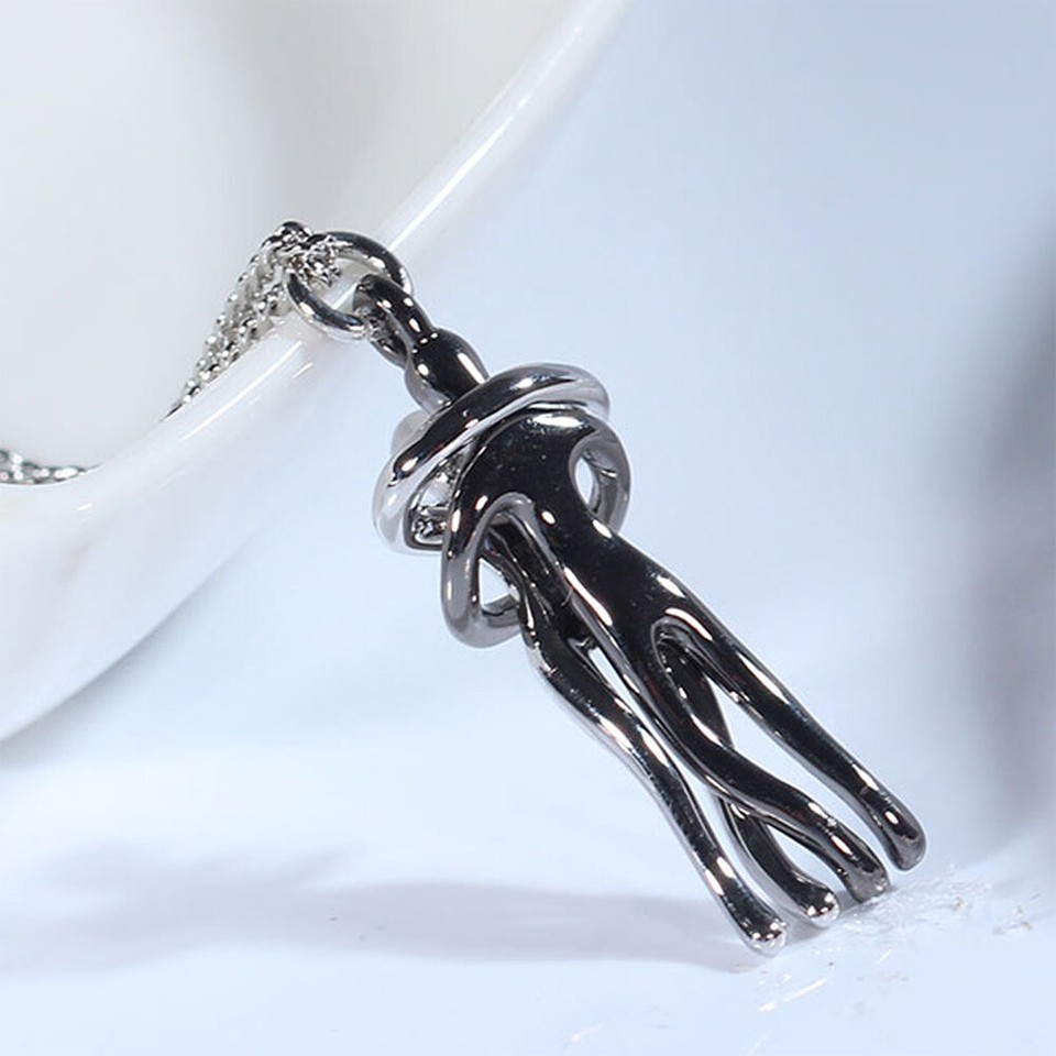 Love Pendant Necklace Women Jewellery Gift Couple Hug Kissing Chain ...