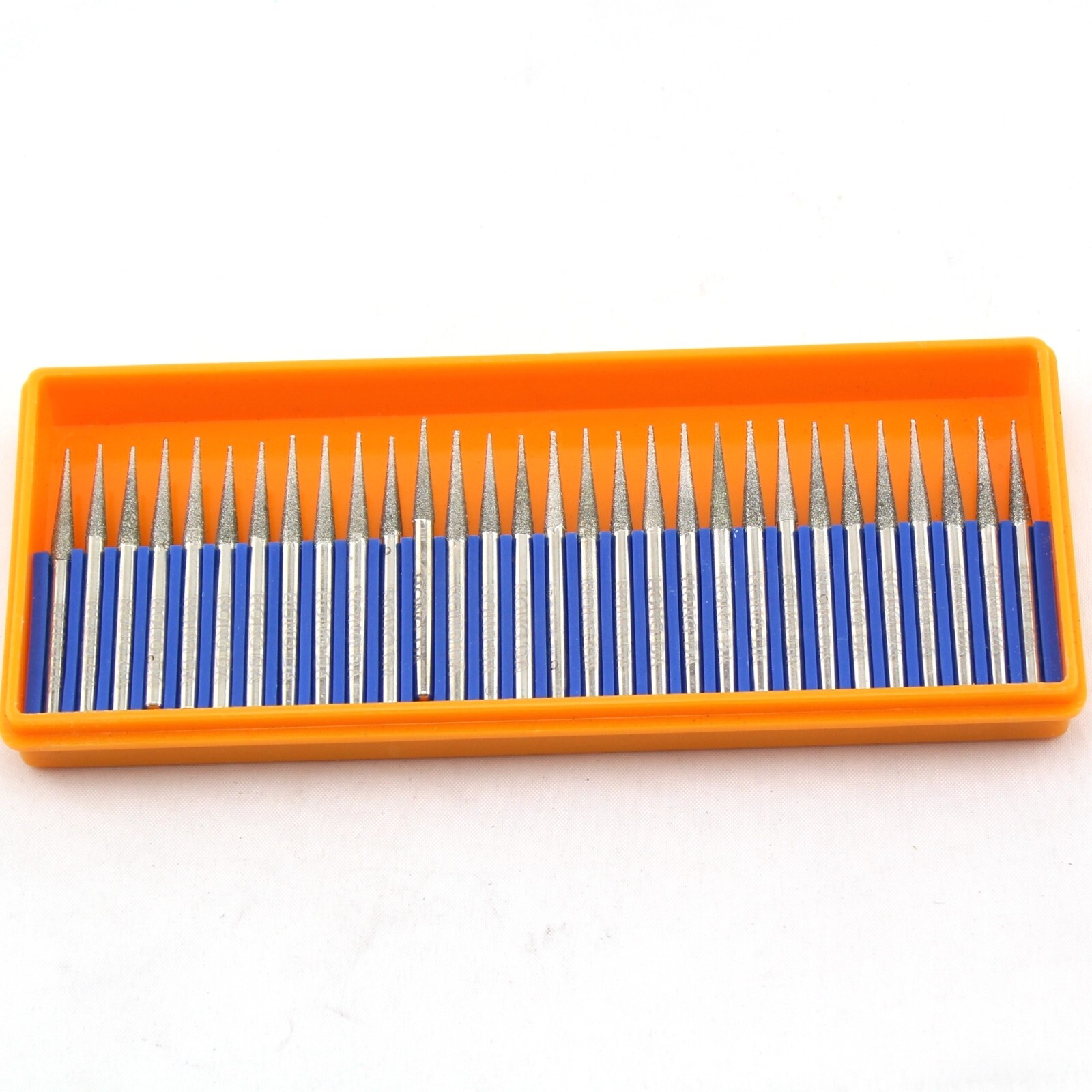 30Pcs 2.35mm Diamond Grinding Head Tapered Point Needle Bit Burrs ...