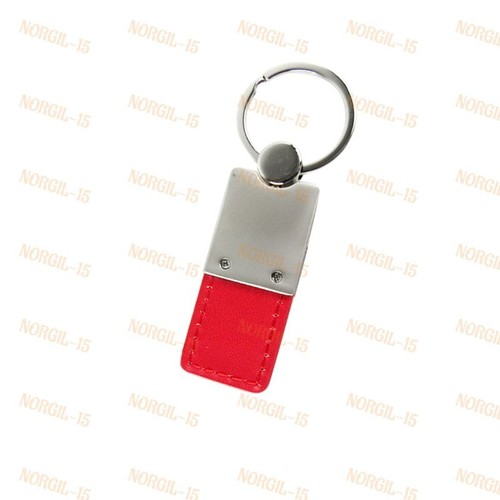 Au-Tomotive For Toyota Red Leather Chrome Key Fob Keyring Keychain ...