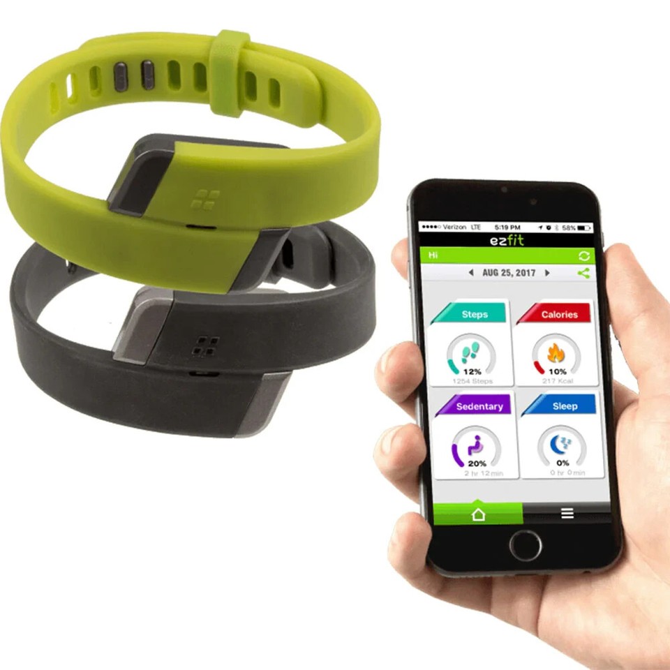 Silver Crest Fitness Tracker Monitor Steps Calorie Counter Black ...