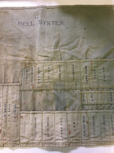 Vintage Bell System Tool Organizer Pouch Drills Saw Pliers Screwdriver ...