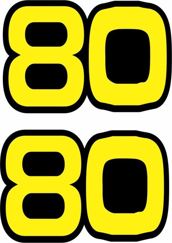 RM 80 Numbers x 2 in Yellow and Black | eBay